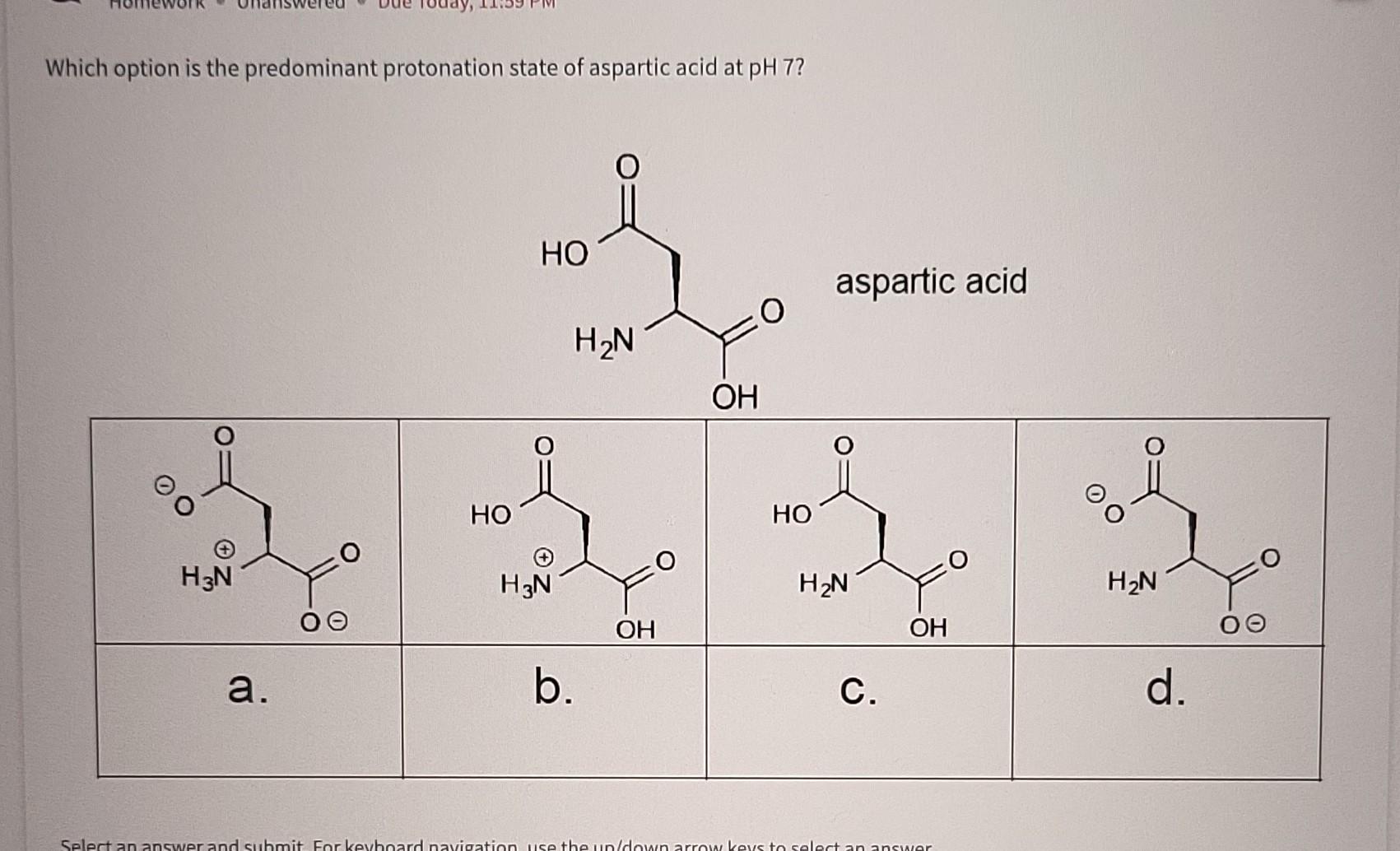 Solved Which option is the predominant protonation state of | Chegg.com
