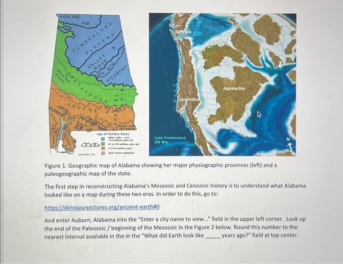 Figure 1. Geographic map of Alabama showing her major | Chegg.com
