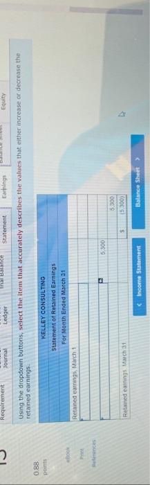 Solved Using the dropdown buttons, select the financial | Chegg.com