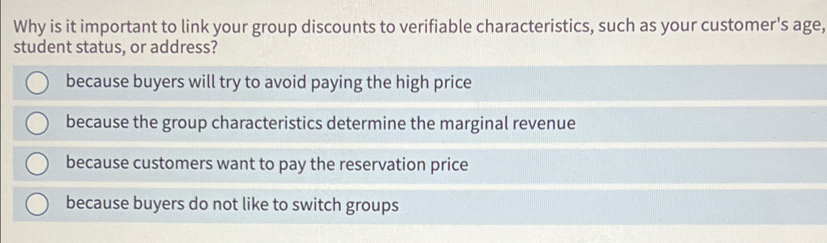 Solved Why is it important to link your group discounts to | Chegg.com
