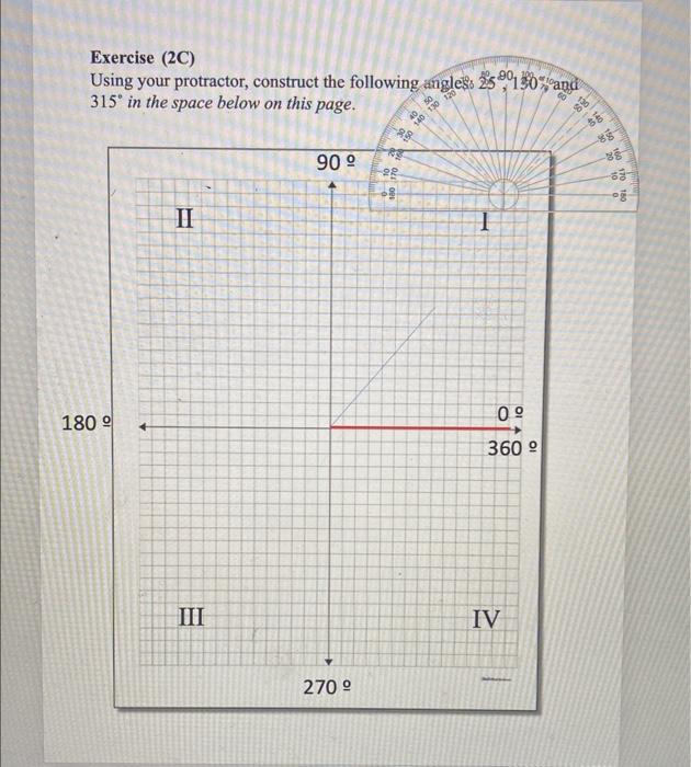 Solved using your protractor, construct the following | Chegg.com