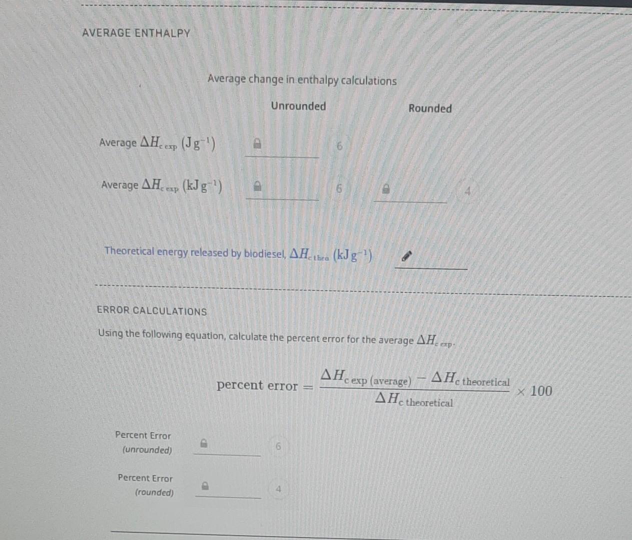 AVERAGE ENTHALPYAverage change in enthalpy | Chegg.com