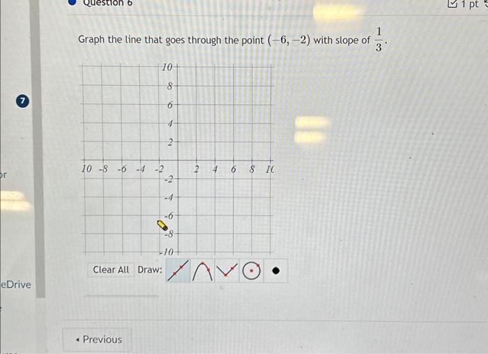 Solved Graph the line that goes through the point (−6,−2) | Chegg.com