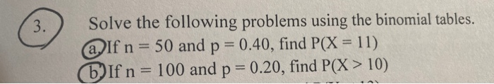 Solved Solve the following problems using the binomial | Chegg.com