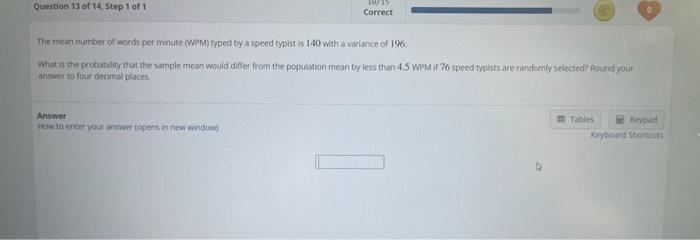 Solved The mean number of wards per minute (WPM) typed by a | Chegg.com