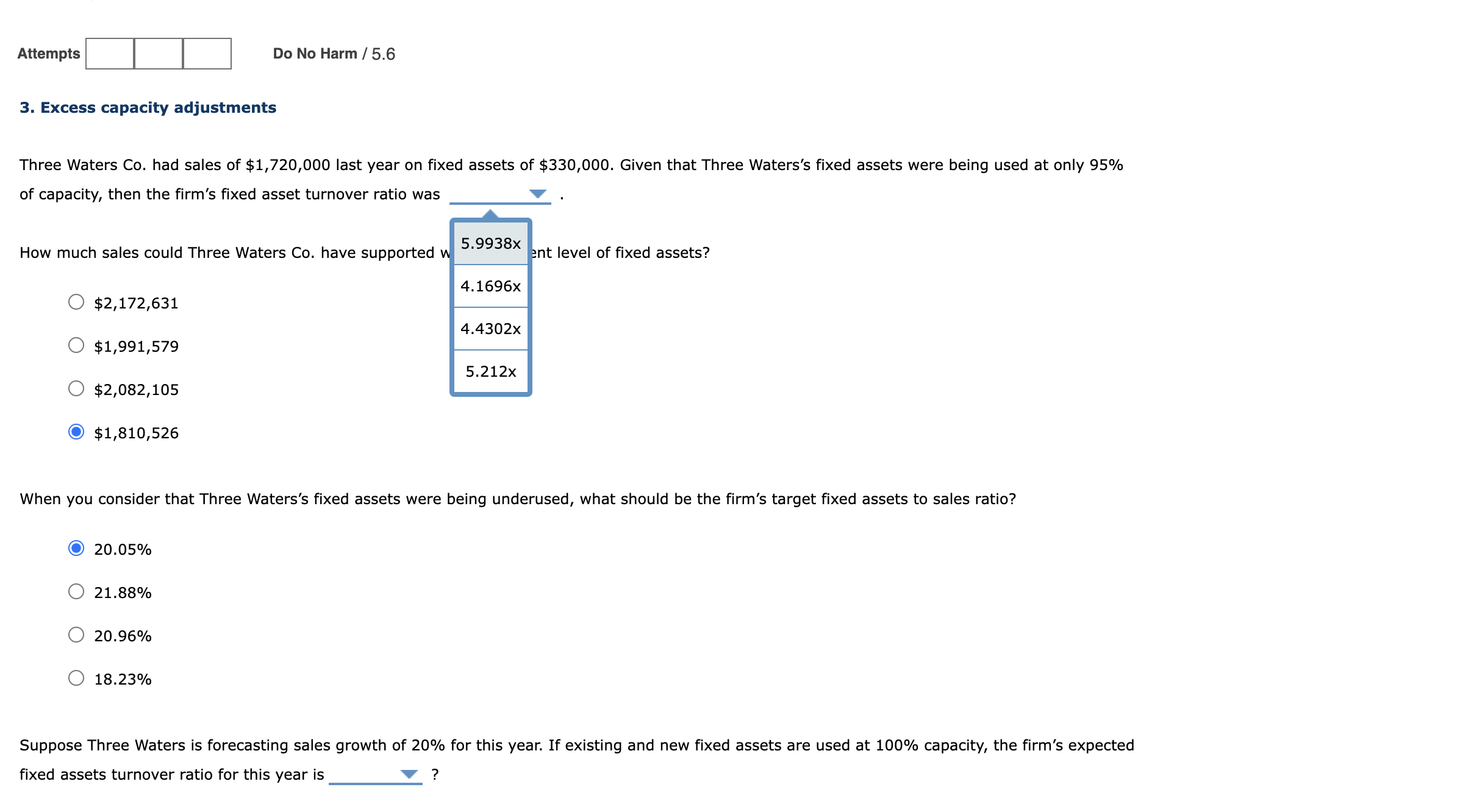 Solved Excess capacity adjustmentsof capacity, then the | Chegg.com