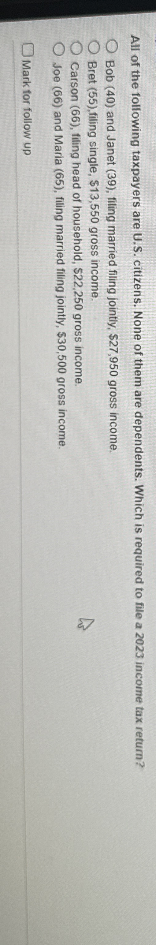 Solved All of the following taxpayers are U.S. ﻿citizens. | Chegg.com