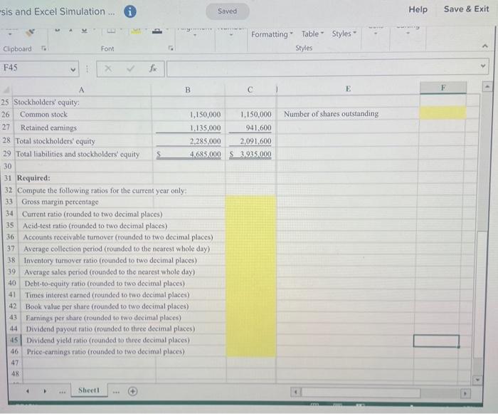 1. Compute and interpret financial ratios that | Chegg.com