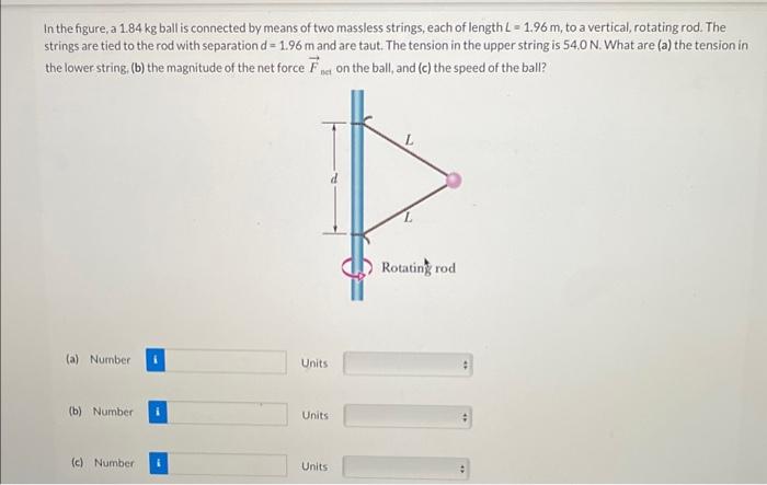 Solved In the figure, a 1.84 kg ball is connected by means | Chegg.com