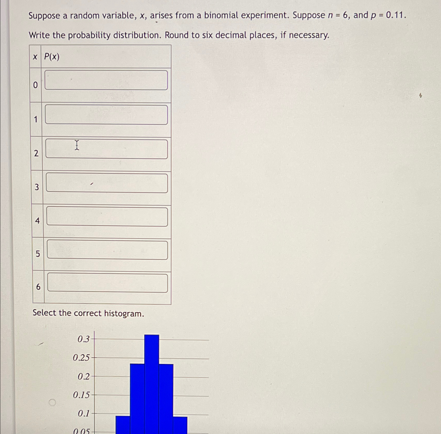 Solved Suppose a random variable, x, ﻿arises from a binomial | Chegg.com