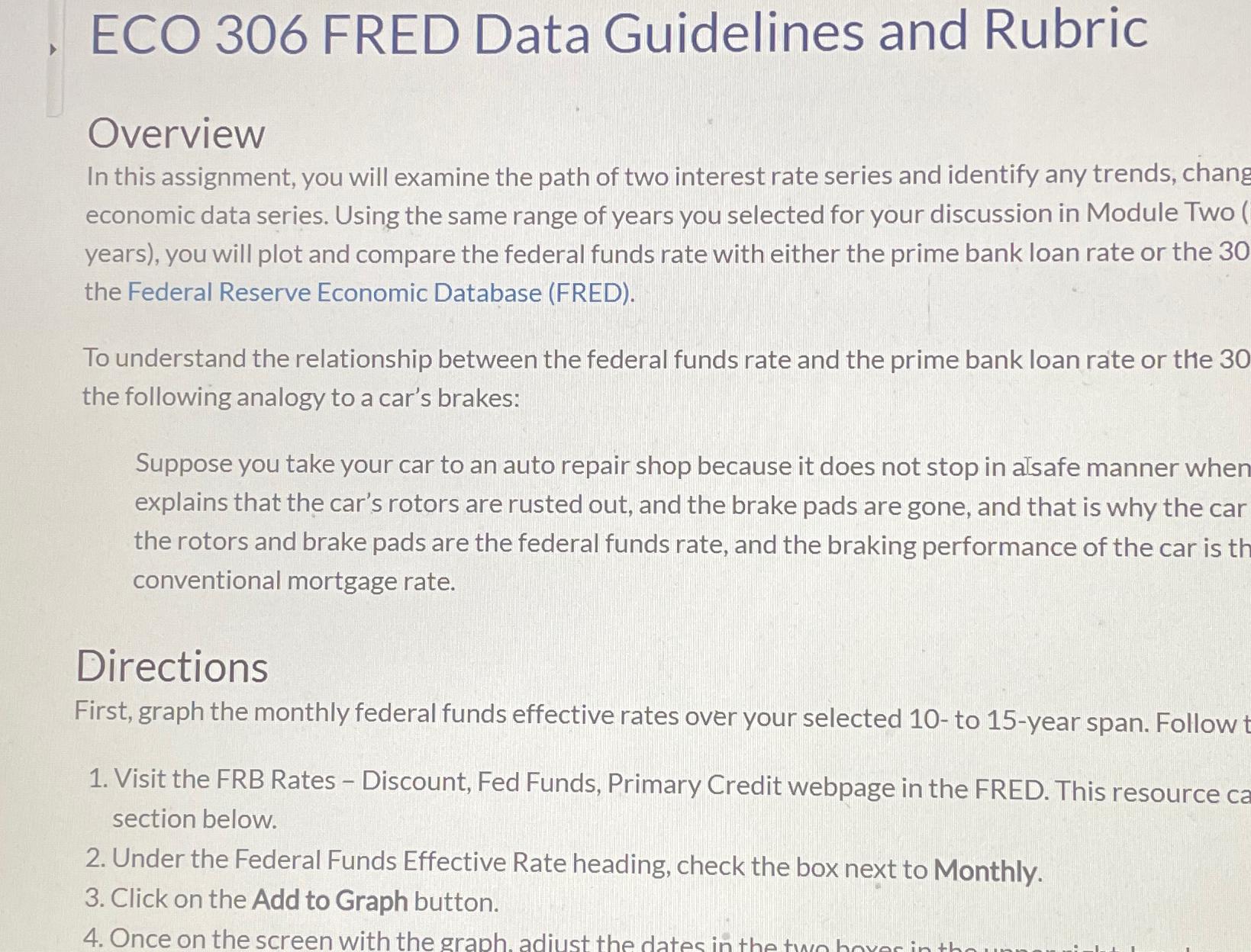Solved ECO 306 ﻿FRED Data Guidelines and RubricOverviewIn | Chegg.com