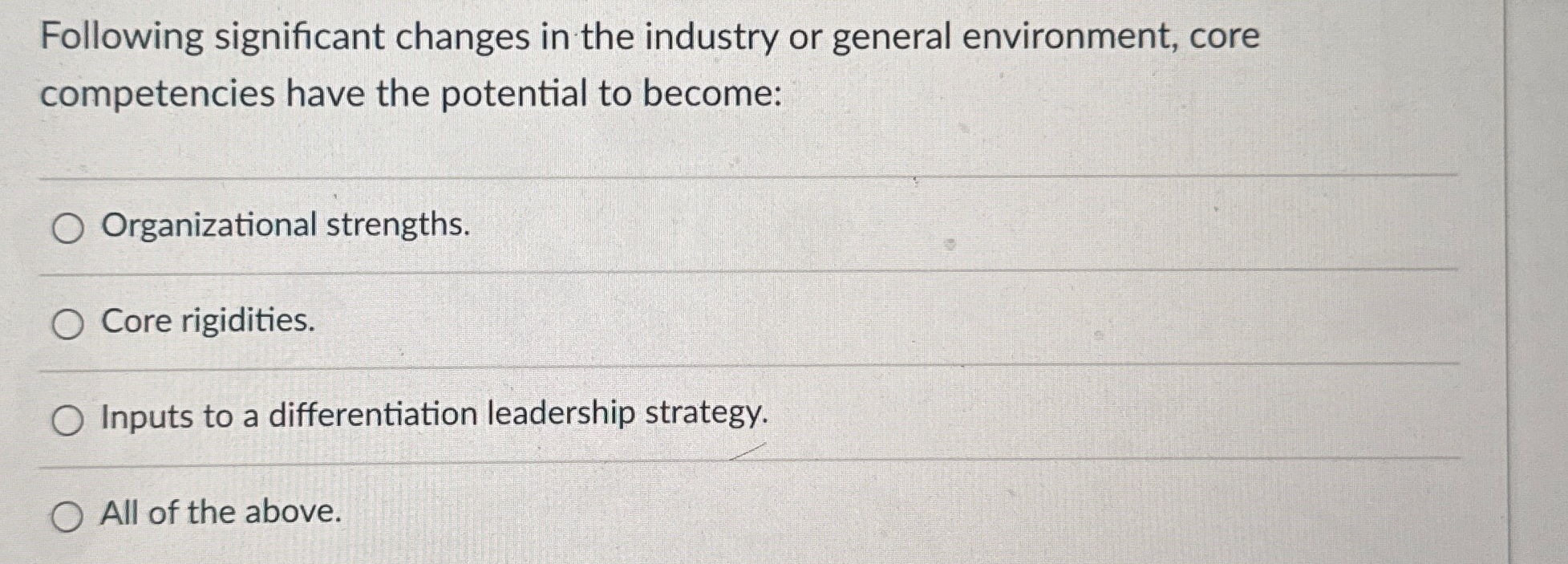 Solved Following significant changes in the industry or | Chegg.com