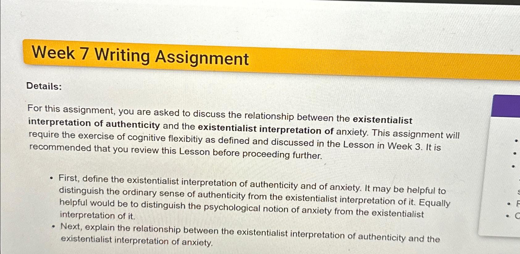 Solved Week 7 ﻿Writing AssignmentDetails:For this | Chegg.com