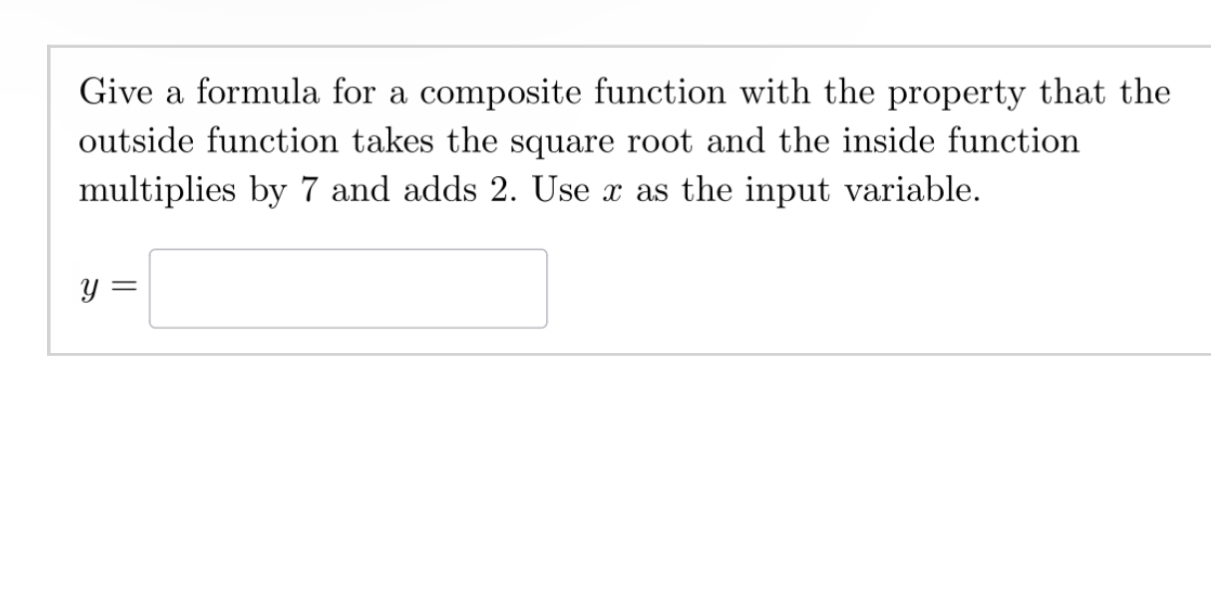 Solved Give a formula for a composite function with the | Chegg.com
