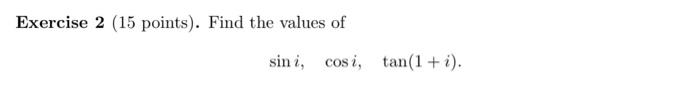 Solved Exercise 2 15 Points Find The Values Of