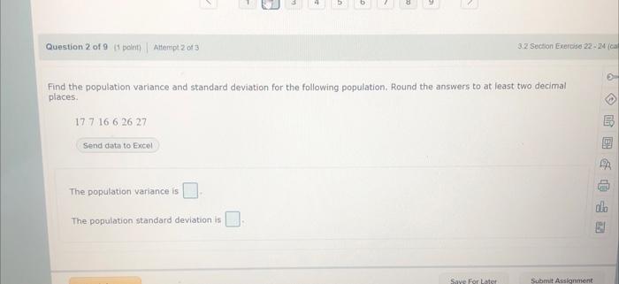 Solved Find the population variance and standard deviation | Chegg.com