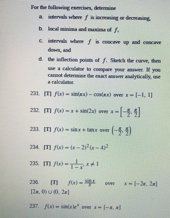 Solved For The Following Exercises Determine A Intervals