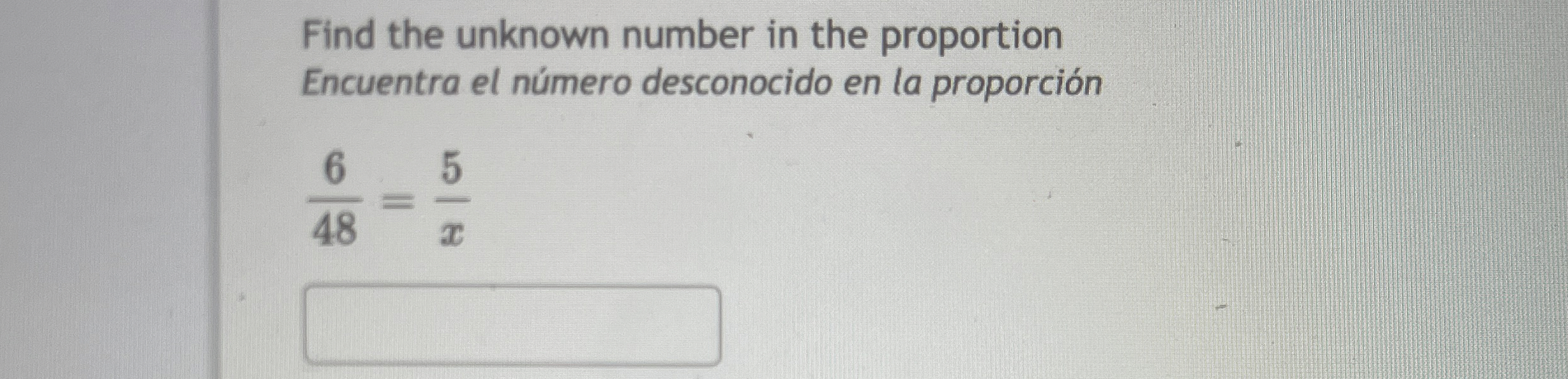 Solved Find the unknown number in the proportionEncuentra el | Chegg.com