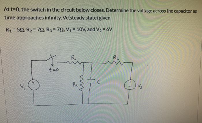 Solved At t=0, the switch in the circuit below closes. | Chegg.com