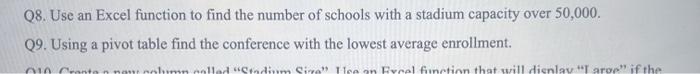 Solved Q8. Use an Excel function to find the number of | Chegg.com