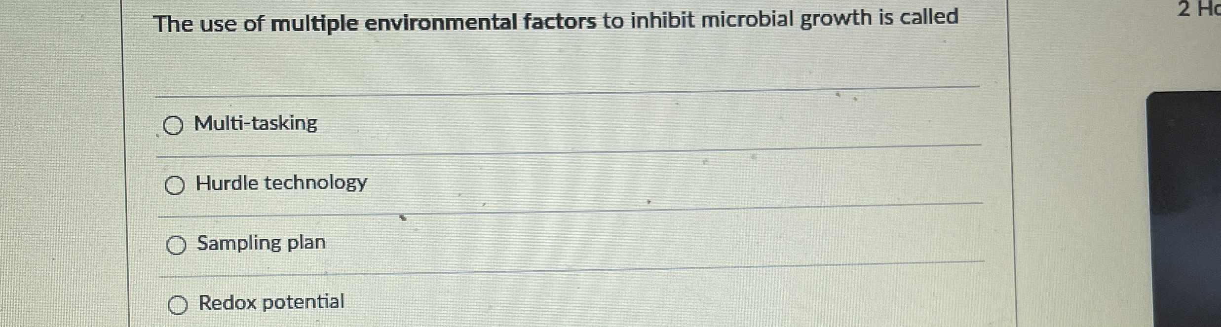 Solved The use of multiple environmental factors to inhibit | Chegg.com