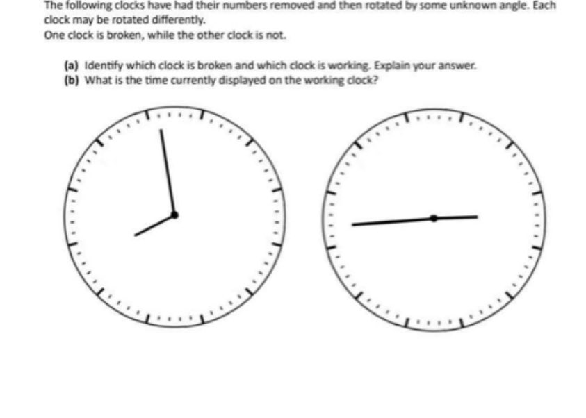 Solved The following clocks have had their numbers removed | Chegg.com