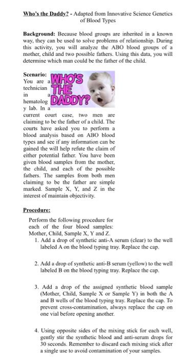Solved due in an hour please help me use the blood sample si | Chegg.com