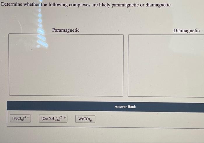 Solved Determine whether the following complexes are likely | Chegg.com