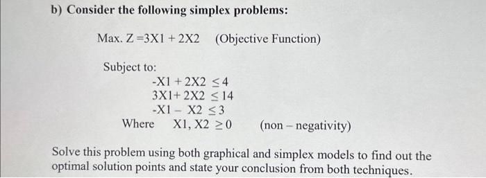 Solved b) Consider the following simplex problems: Max. | Chegg.com