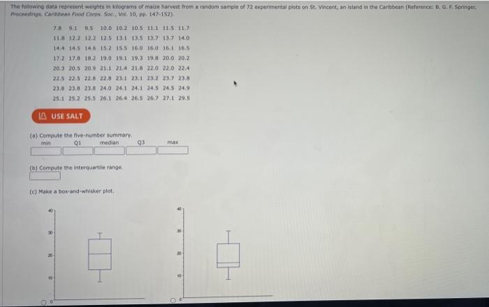 Solved The following data represent weights in kilograms of | Chegg.com