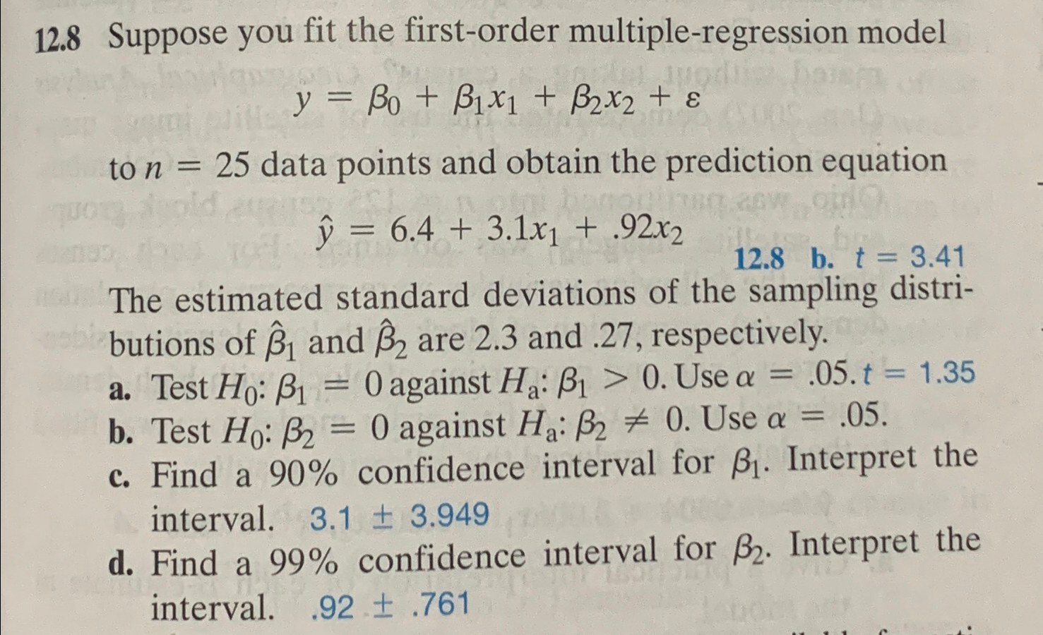Solved 12.8 ﻿Suppose you fit the first-order | Chegg.com