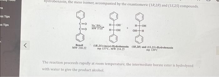 Solved experiment: synthesis of meso-hydrobenzoin By | Chegg.com
