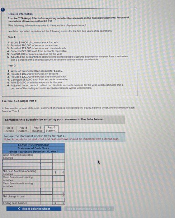 Solved Required information Exercise 7-7A (Algo) Effect of | Chegg.com
