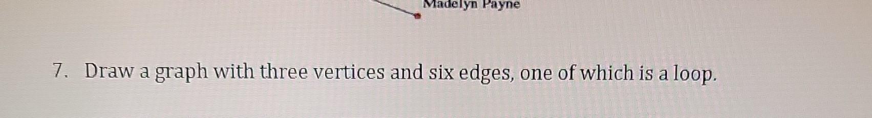 Solved 7. Draw a graph with three vertices and six edges, | Chegg.com