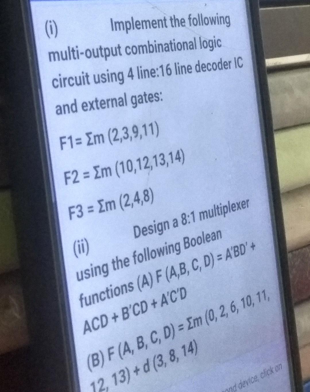 Solved 0 Implement The Following Multi Output Combinational
