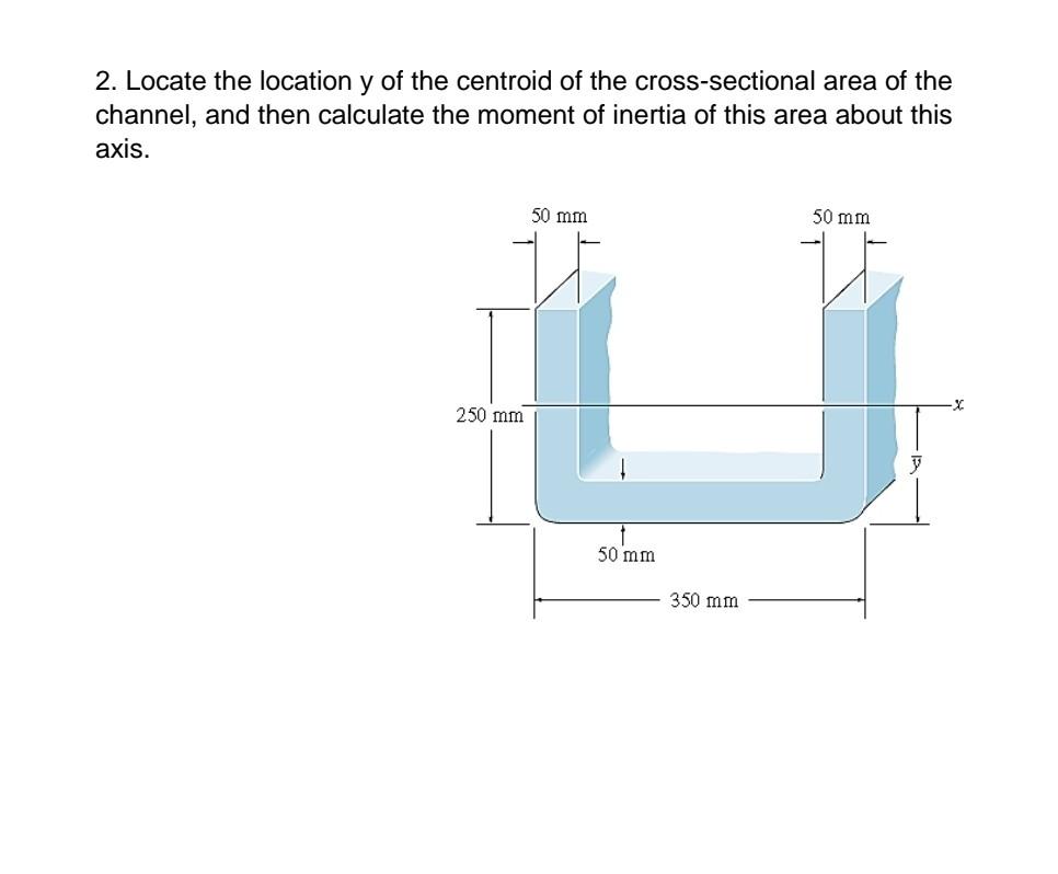 Solved 2. Locate the location y of the centroid of the | Chegg.com