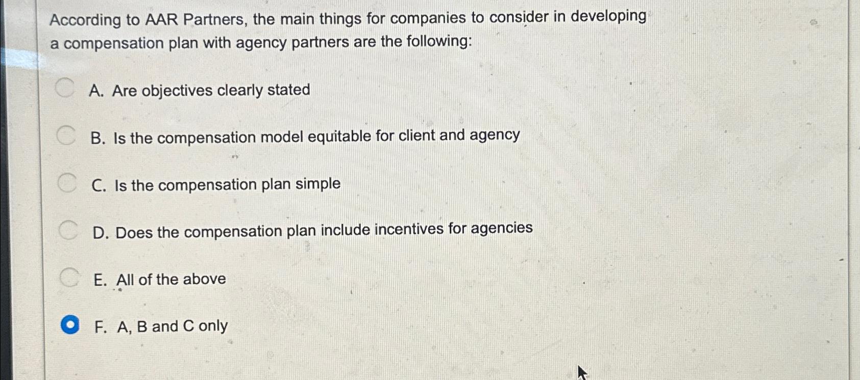 Solved According to AAR Partners, the main things for | Chegg.com