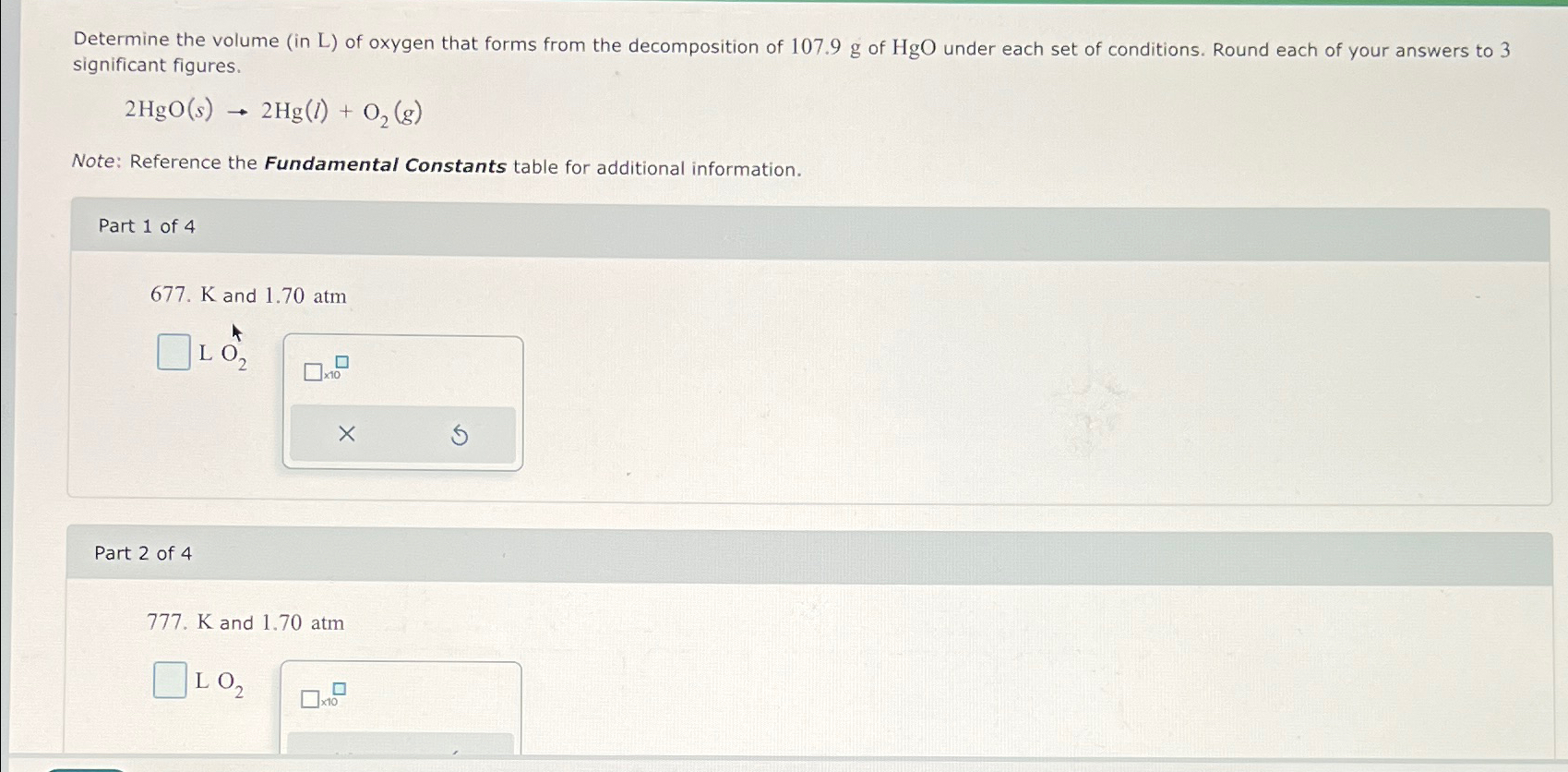 Solved Determine the volume (in L) ﻿of oxygen that forms | Chegg.com
