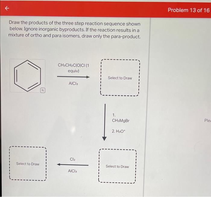 Solved Draw the products of the two step reaction sequence | Chegg.com