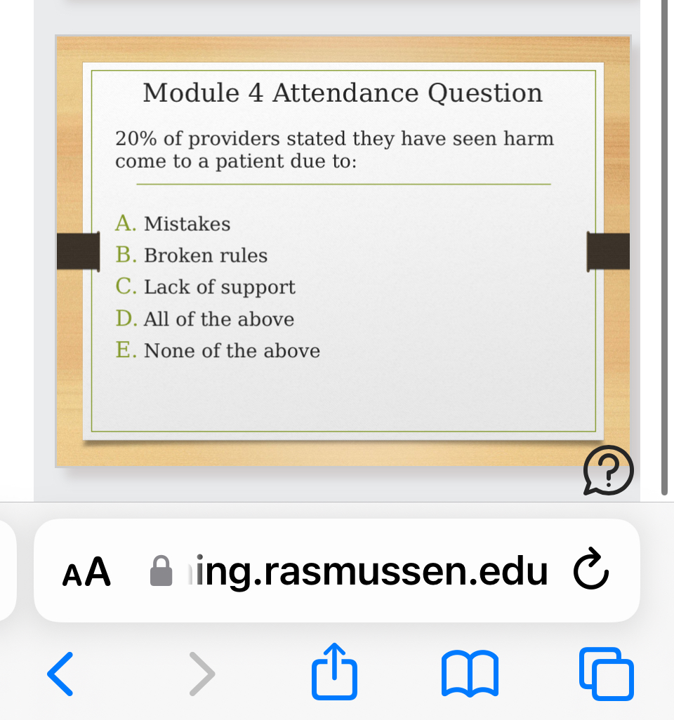 Solved Module 4 ﻿Attendance Question20% ﻿of providers stated | Chegg.com
