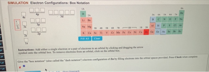 Solved SIMULATION Electron Configurations: Box Notation IA | Chegg.com