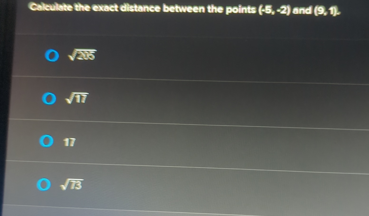 Solved Calculste the exact distance between the points | Chegg.com