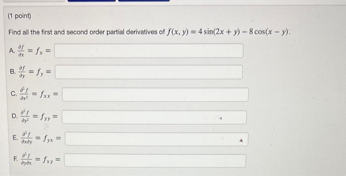 Solved Find all the first and second order partial | Chegg.com