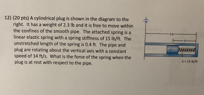 Solved 12) (20 pts) A cylindrical plug is shown in the | Chegg.com