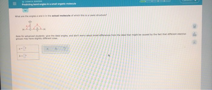 Solved Predicting bond anges in a small organic molecule | Chegg.com