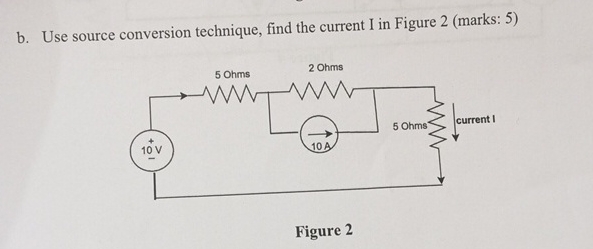 Solved b. ﻿Use source conversion technique, find the current | Chegg.com