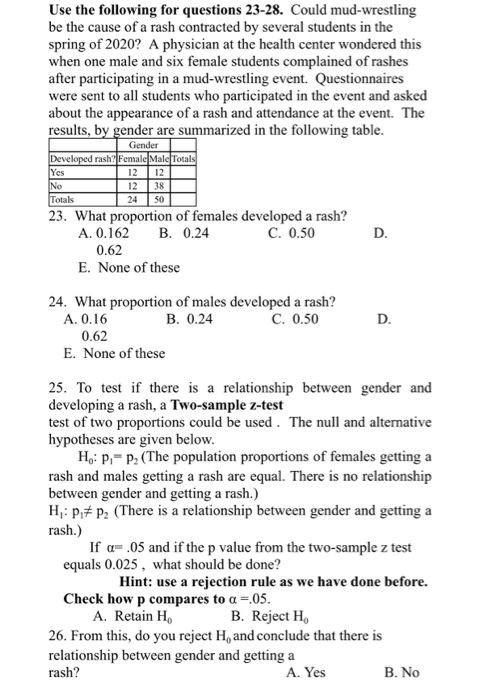Solved Use the following to answer questions 19-20. A | Chegg.com