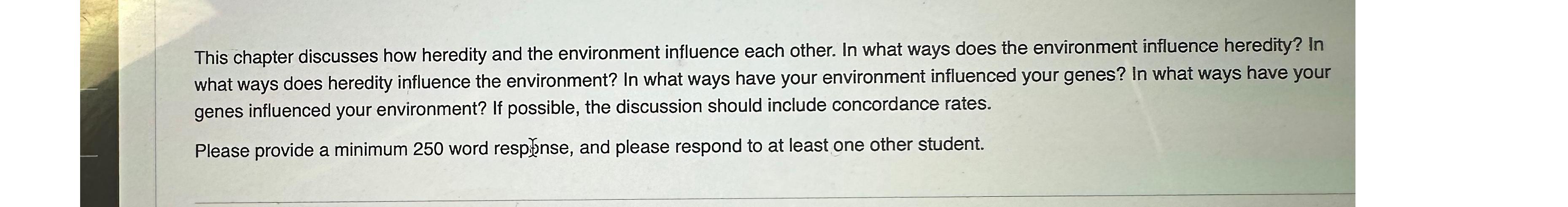 Solved This chapter discusses how heredity and the | Chegg.com