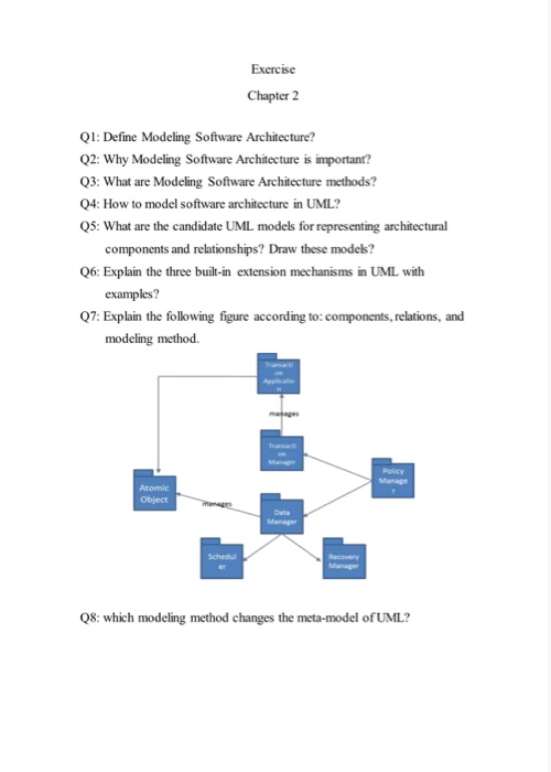 Solved Exercise Chapter 2 Q1: Define Modeling Software | Chegg.com