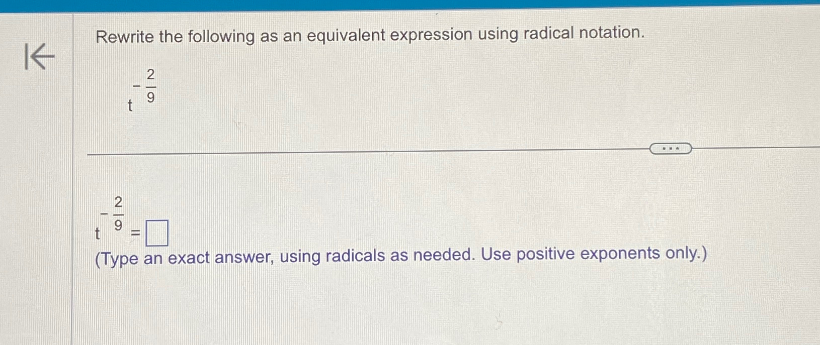 Solved Rewrite the following as an equivalent expression | Chegg.com
